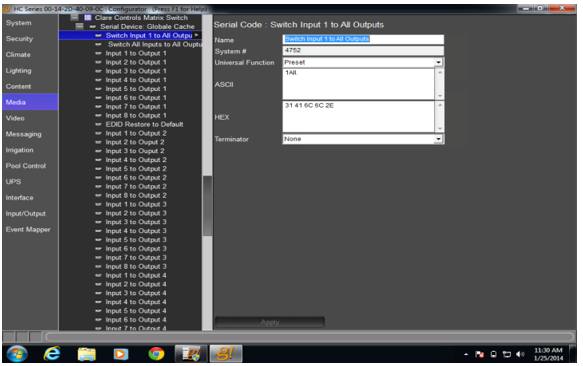 Integrating Clare Controls HDMI Matrix Switches into an Elan G Project Product Bulletin